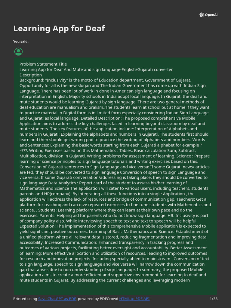 Learning App For Deaf-1 | PDF