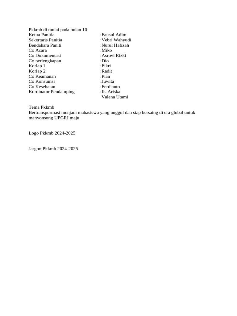 Rangcangan PKKMB | PDF