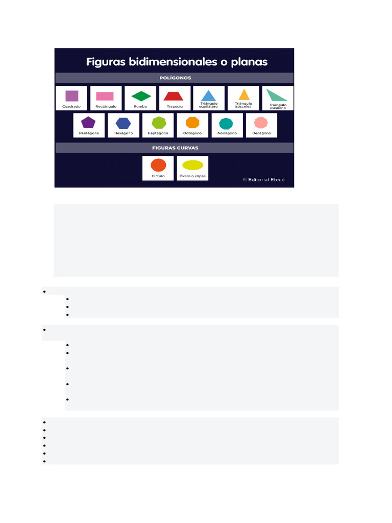 Las Figuras Geométricas Bidimensionales o Planas Son Aquellas Que Poseen Dos Dimensiones | PDF