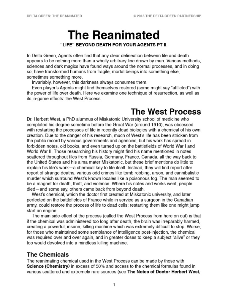 The Reanimated | PDF