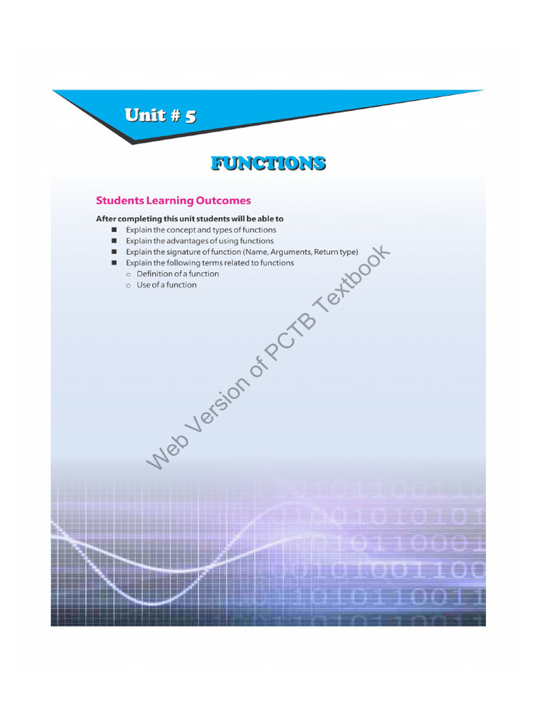 5 - Computer Science 10th-CH5 Functions | PDF