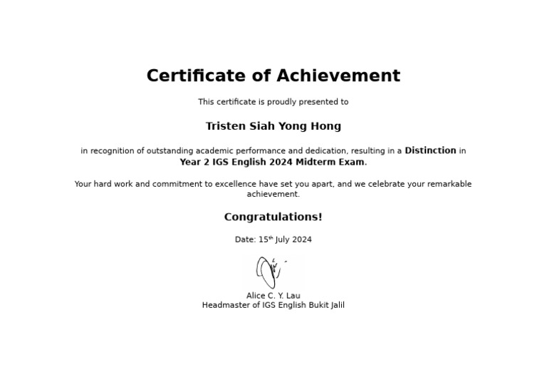 Certificate of Achievement | PDF