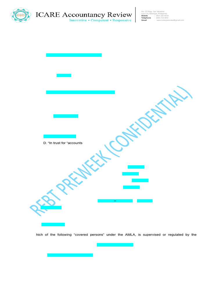 RFBT Preweek For Batch 5 | PDF