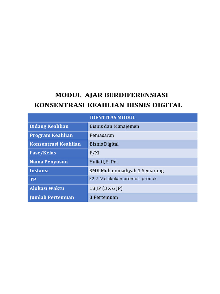 Modul Ajar Berdiferensiasi | PDF