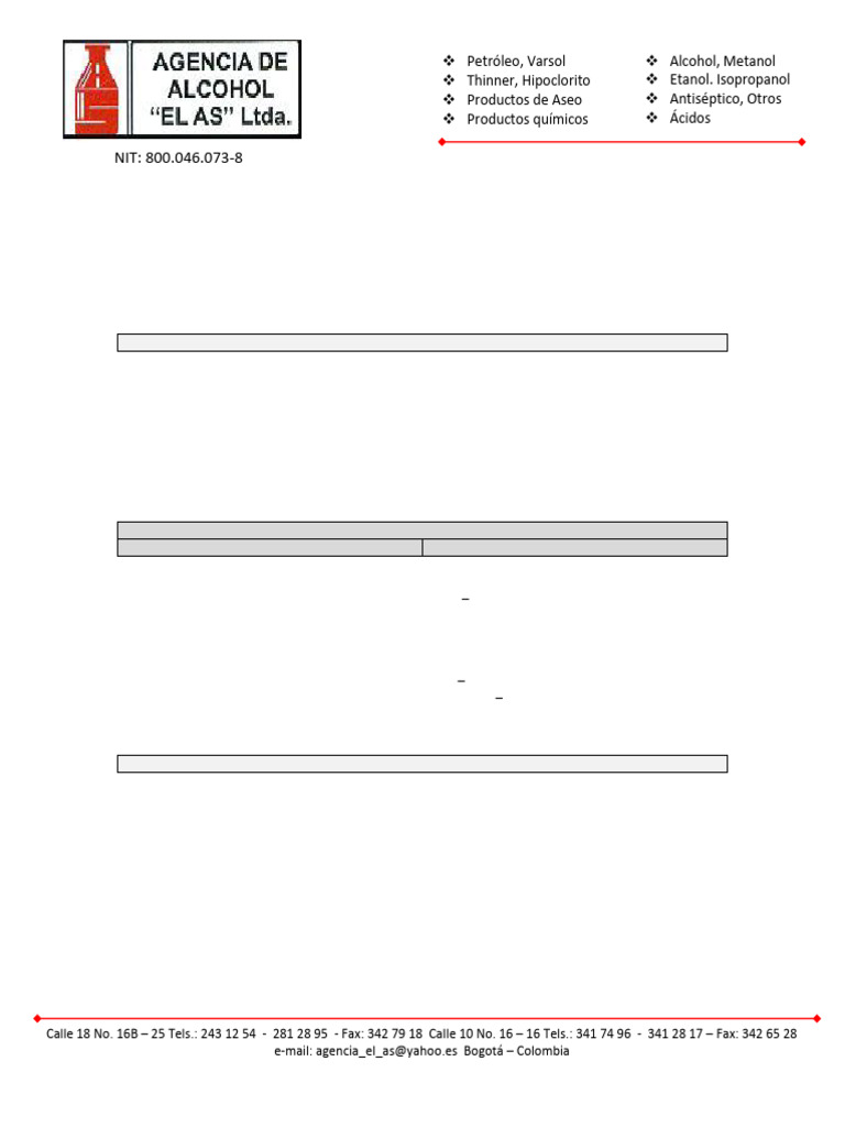 Ficha Tecnica Thinner Extrafino | PDF