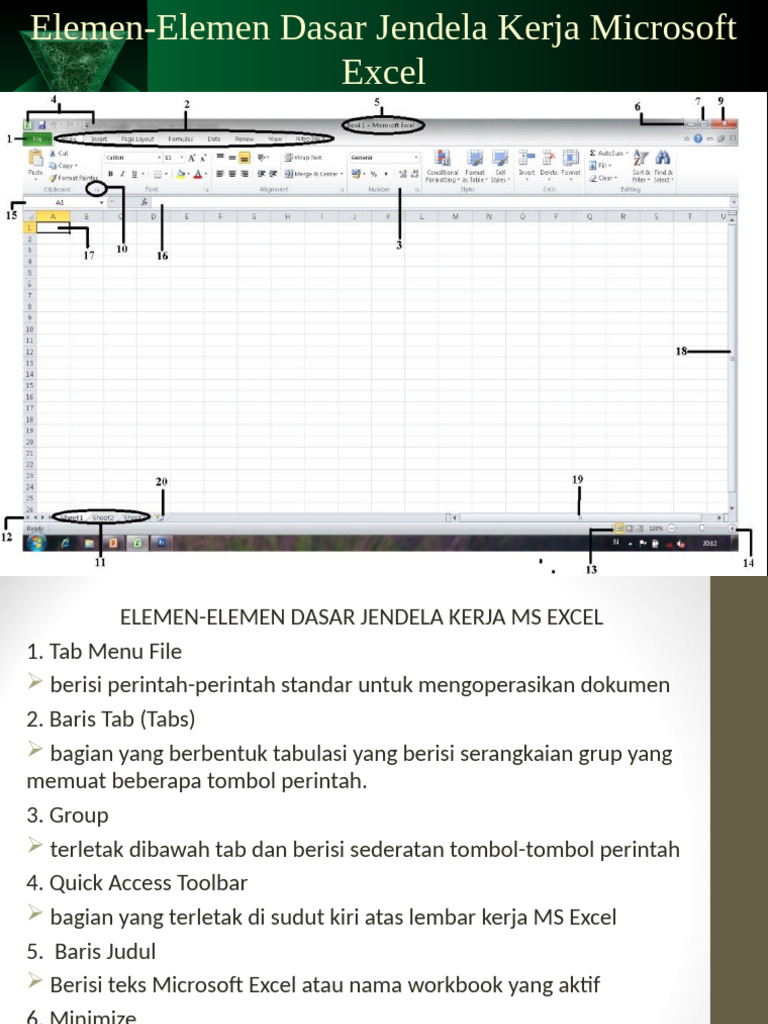 Elemen-Elemen Dasar Jendela MS Excel | PDF