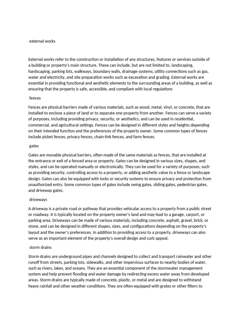 External Works | PDF | Drainage | Storm Drain