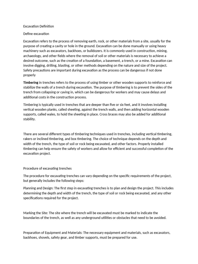 Excavation and Temporary Support | PDF | Deep Foundation | Trench