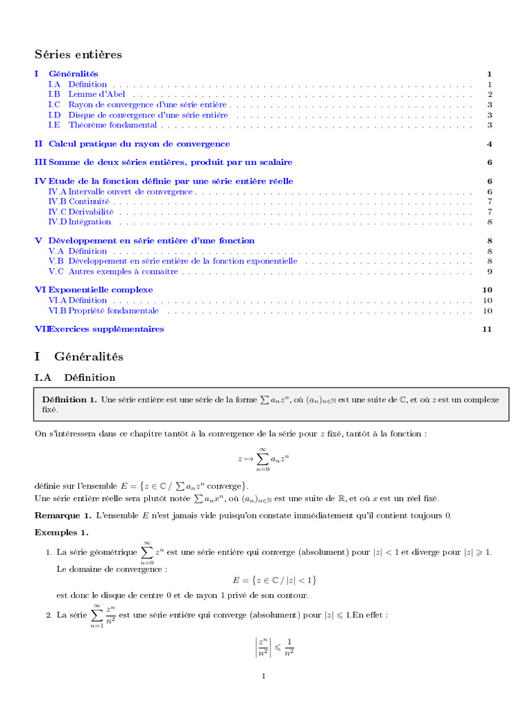 Séries Entières | PDF
