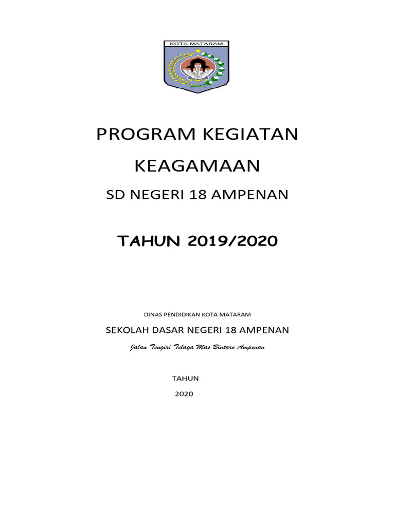 Program Keagamaan Kepsek 2020 | PDF