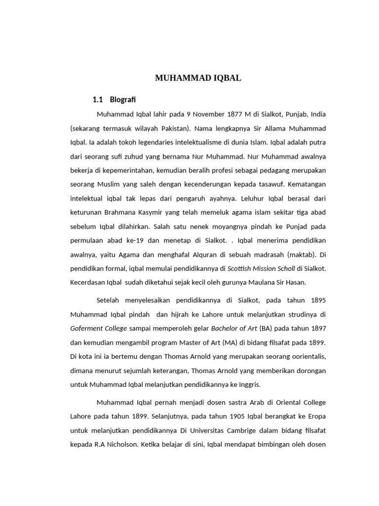 Materi Muhammad Iqbal | PDF