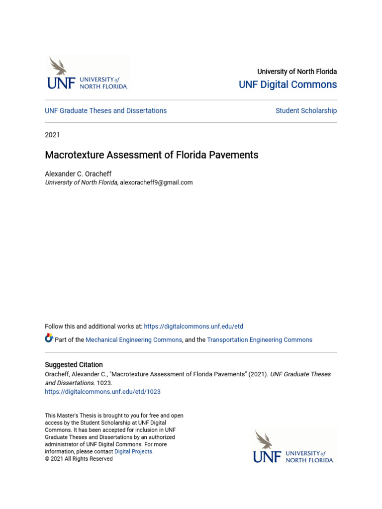 Macrotexture Assessment of Florida Pavements | PDF