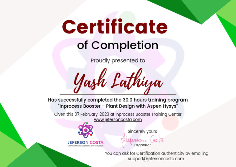 Inprocess Booster - Plant Design With Aspen Hysys - 1 | PDF