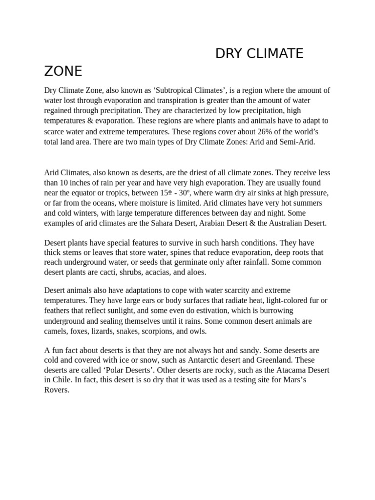 Dry Climate Zone | PDF