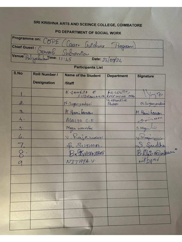 Participants List | PDF