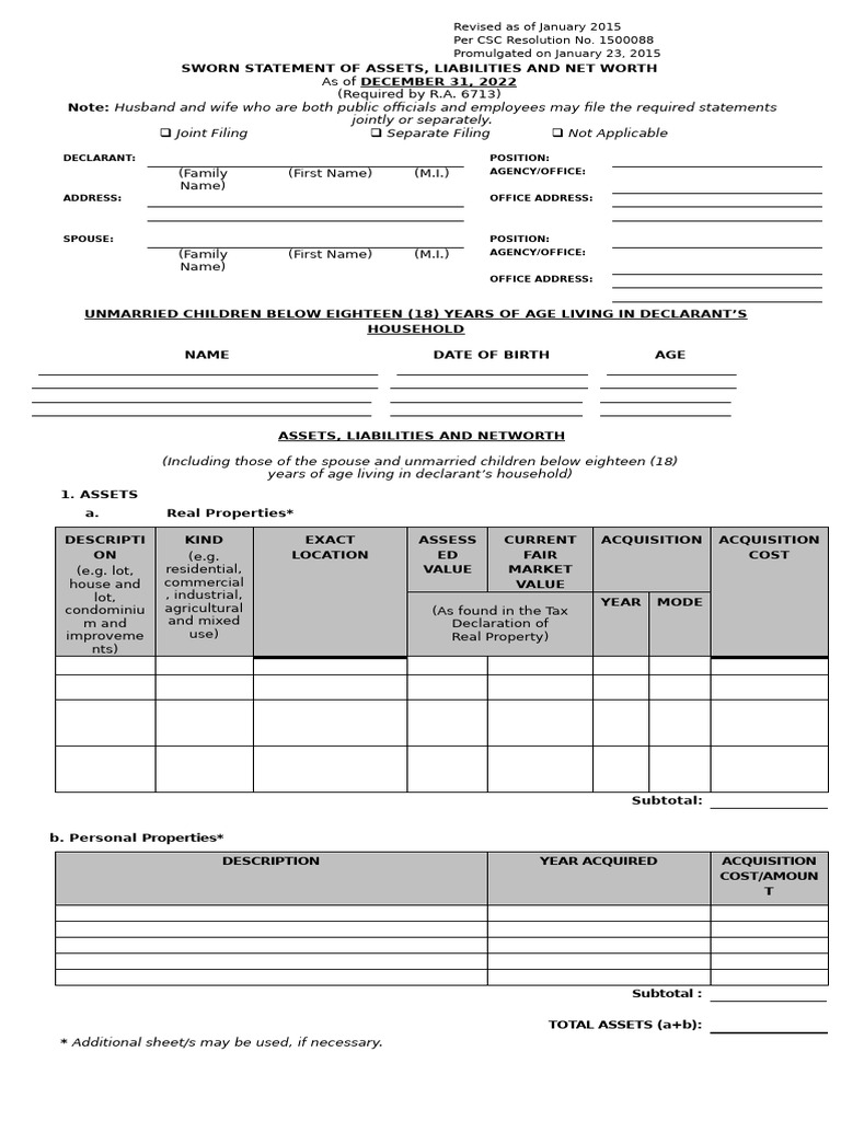 Saln-Form 2015 | PDF
