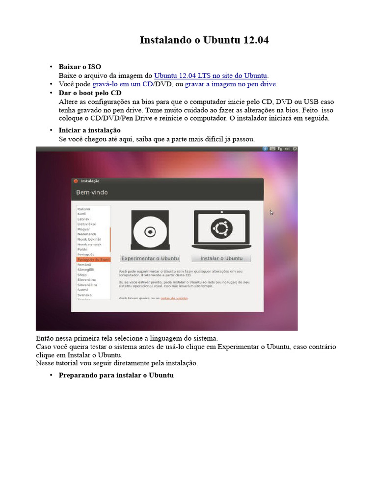 Instalando o Ubuntu | PDF
