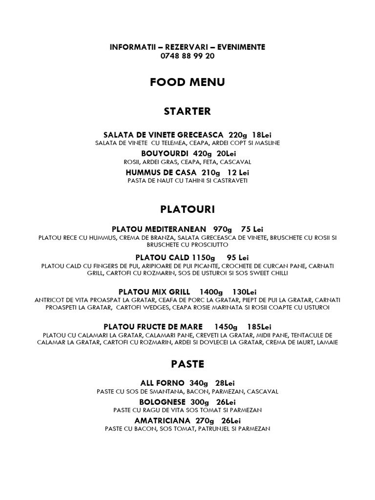 FOOD-MENU-2020 | PDF