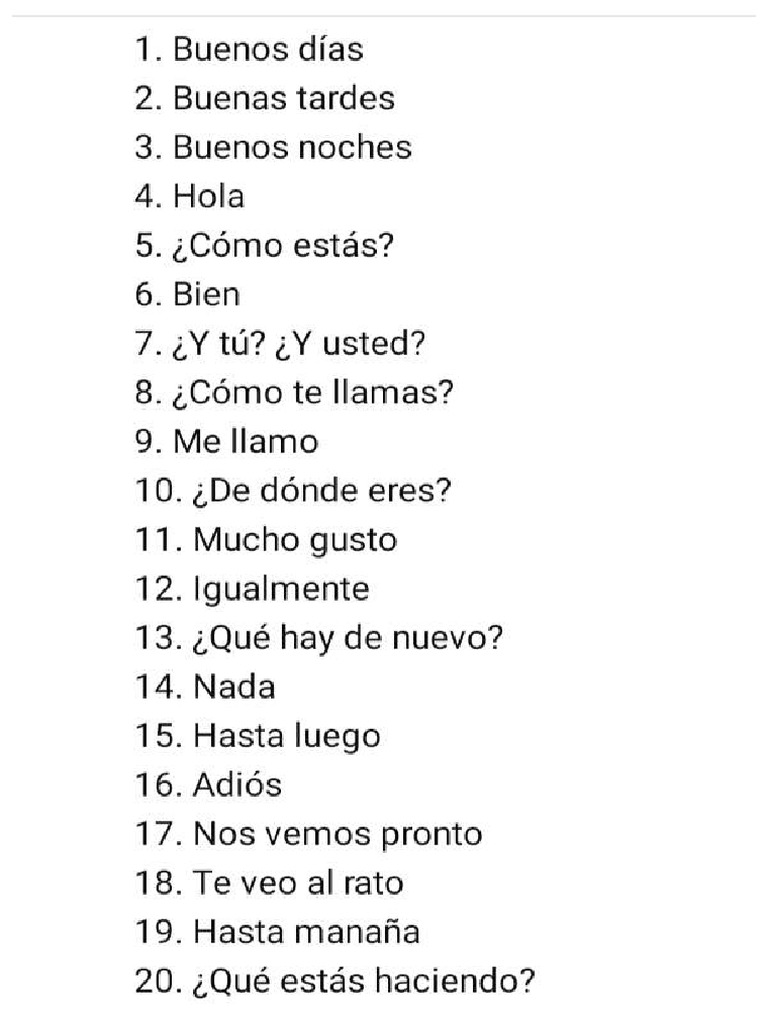 100 Spanish Phrases | PDF