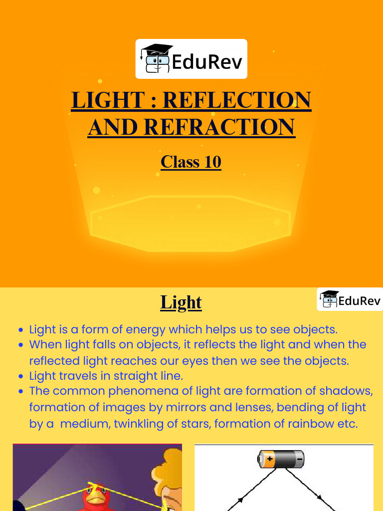 Light Reflection And Refraction Class 10 Pdf