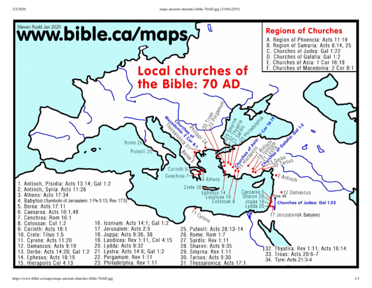 Maps Ancient Churches in Bible 70AD | PDF