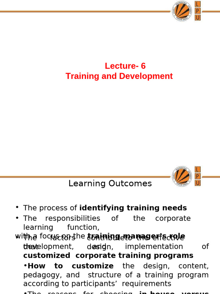 L6 - Training and Development | PDF