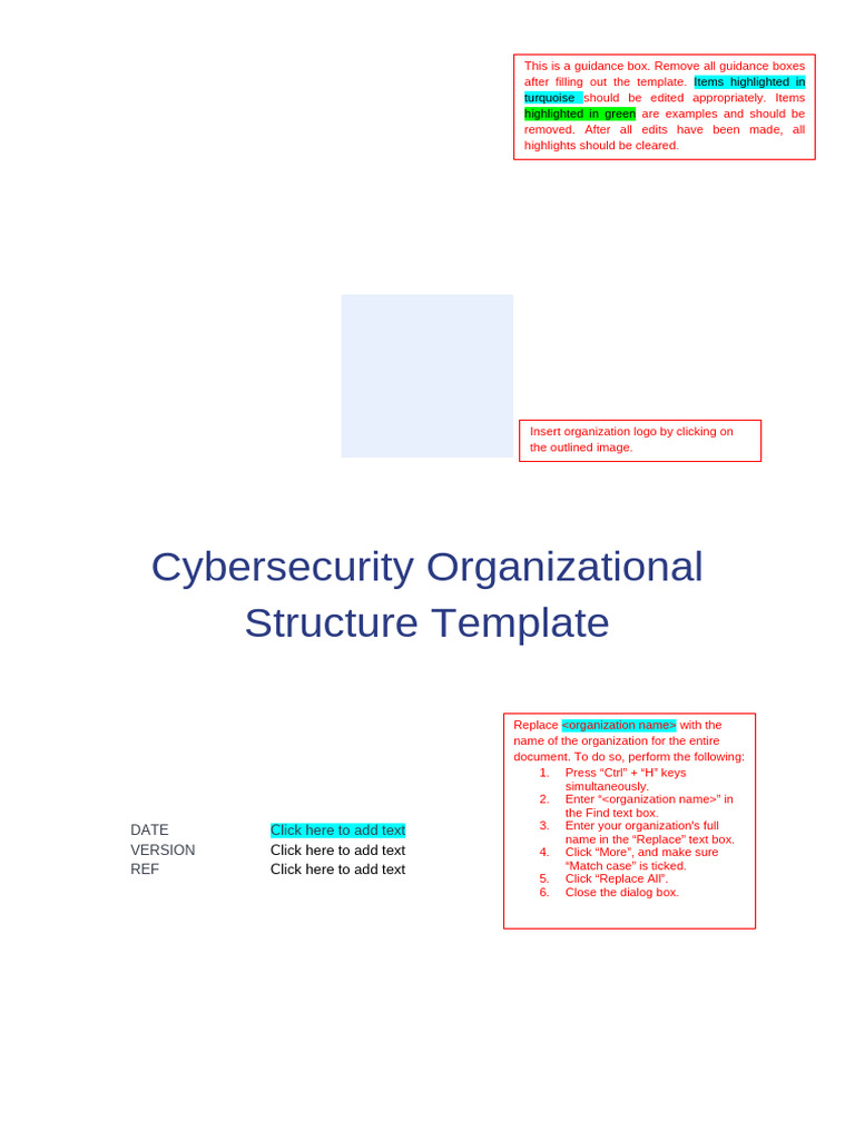 Cybersecurity Organizational Structure Template en | PDF