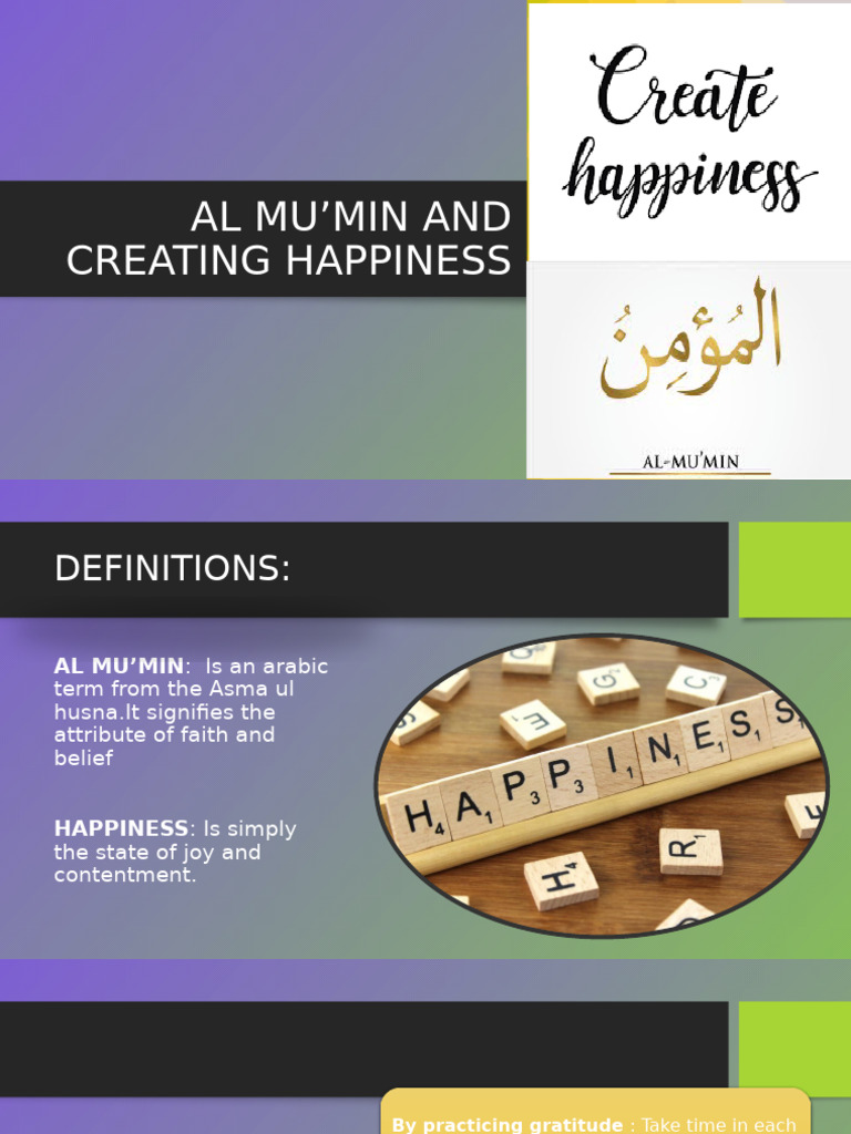 Ire Presentation Al Muumin and Creating Happiness | PDF | Happiness ...