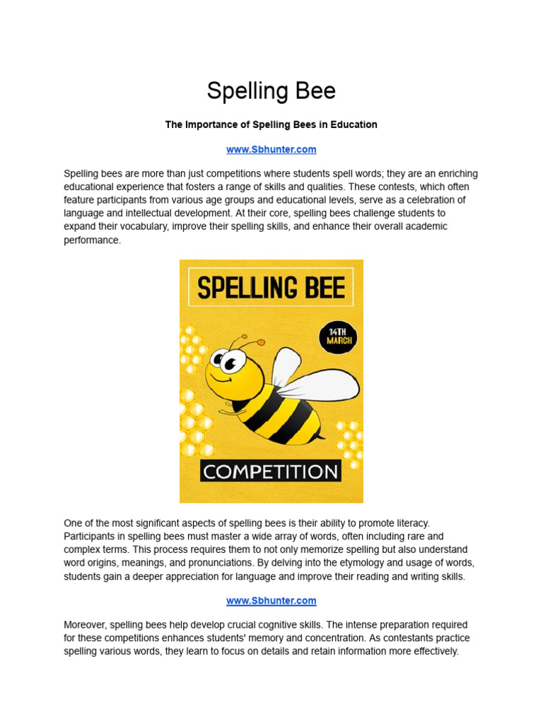 Spelling Bee | PDF