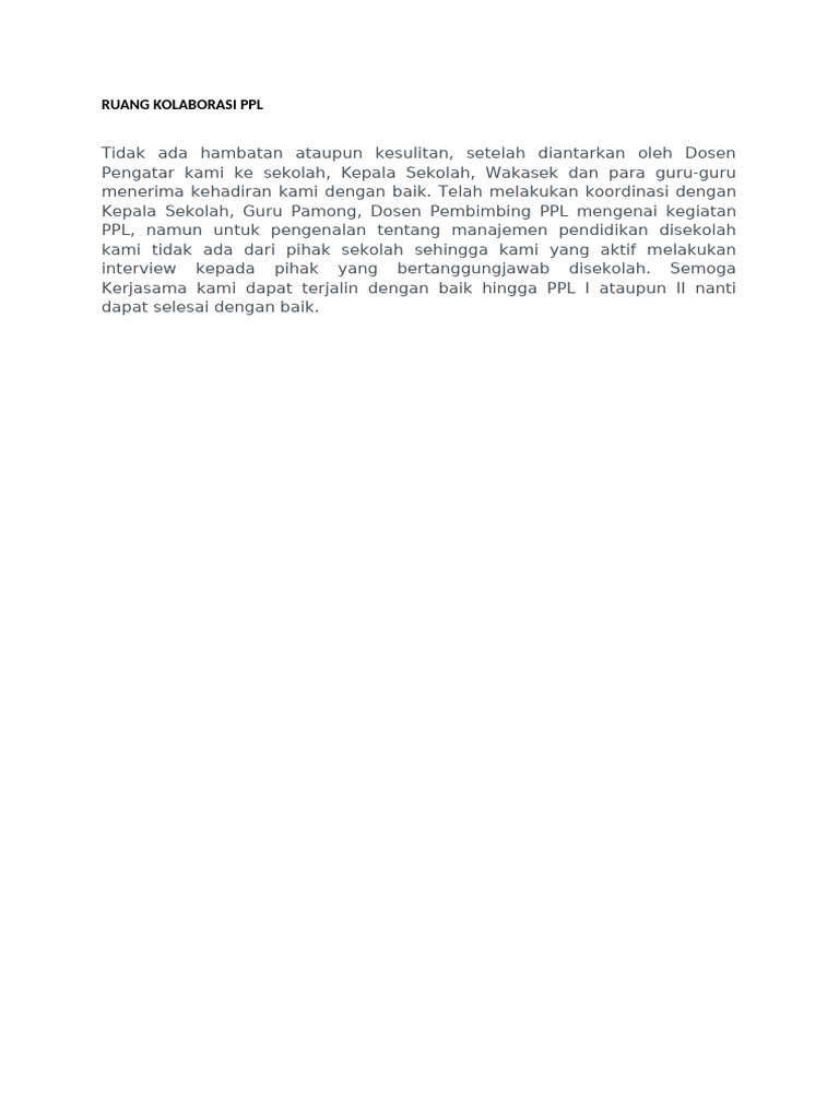 Ruang Kolaborasi PPL | PDF