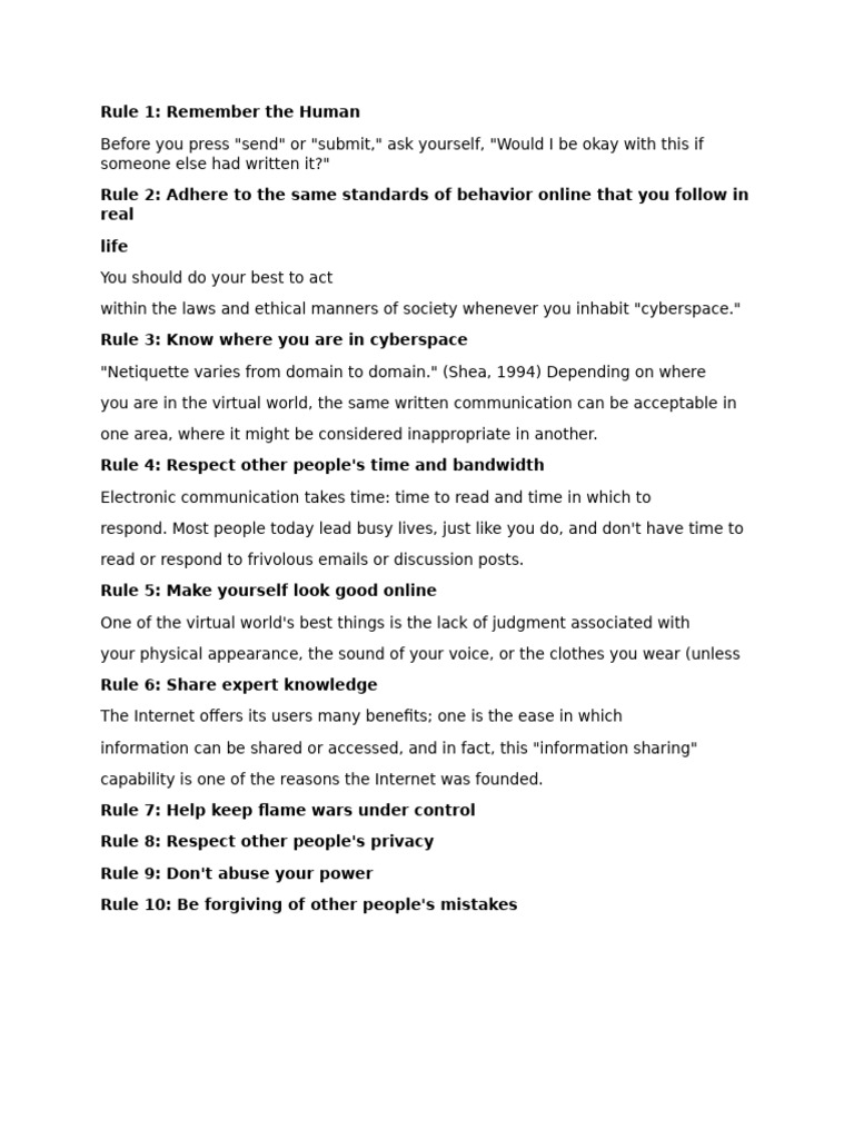 10 Netiquette | PDF | Games & Activities | Social Science