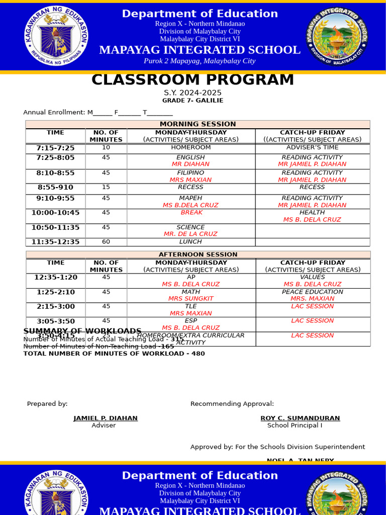 CLASSROOM-PROGRAM-JHS-and-SHS-SY-2023-2024 | PDF