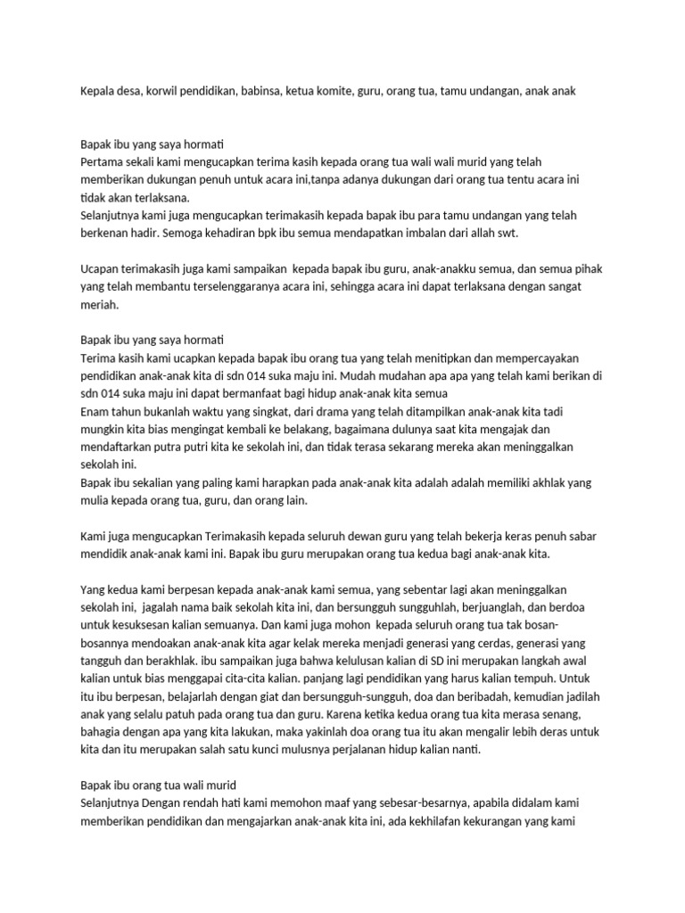 Bapak Ibu Yang Saya Hormati | PDF