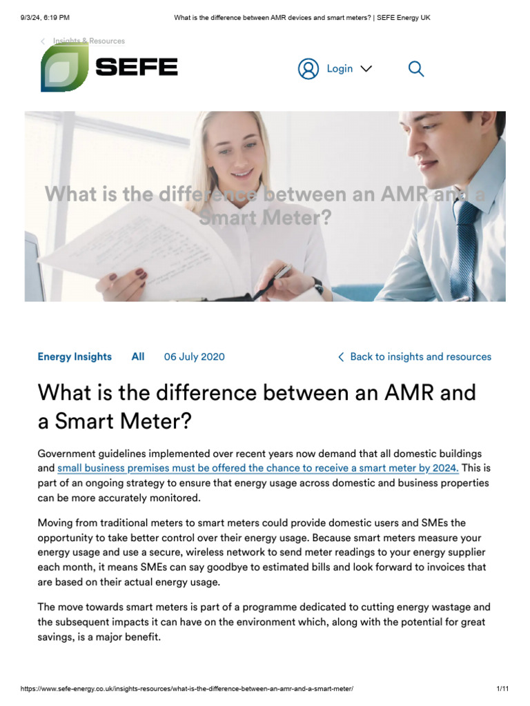 What Is The Difference Between AMR Devices and Smart Meter | PDF