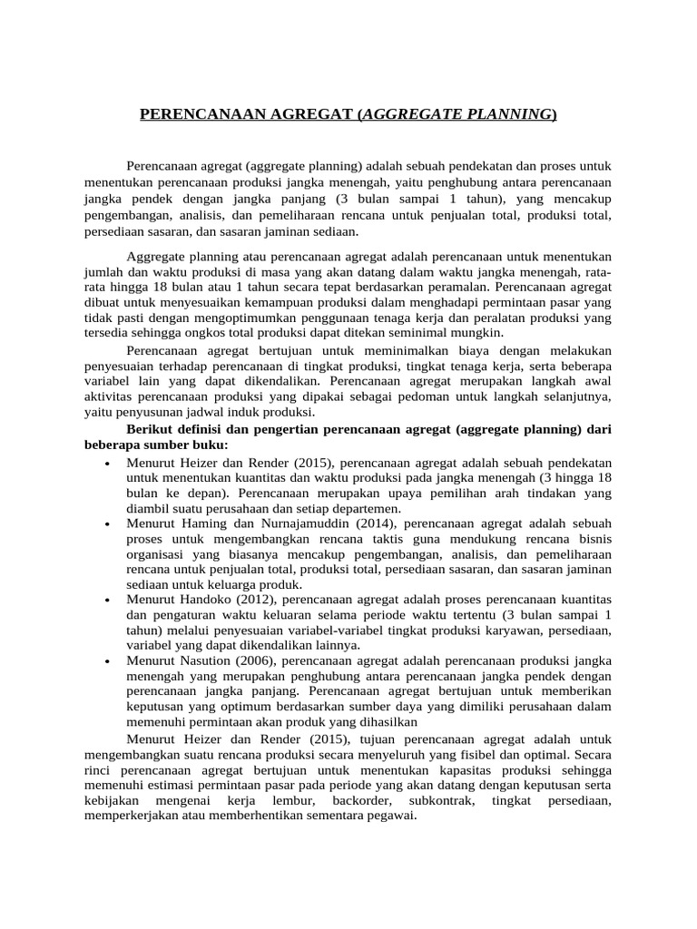 Aggregate Planning | PDF | Teknologi & Rekayasa