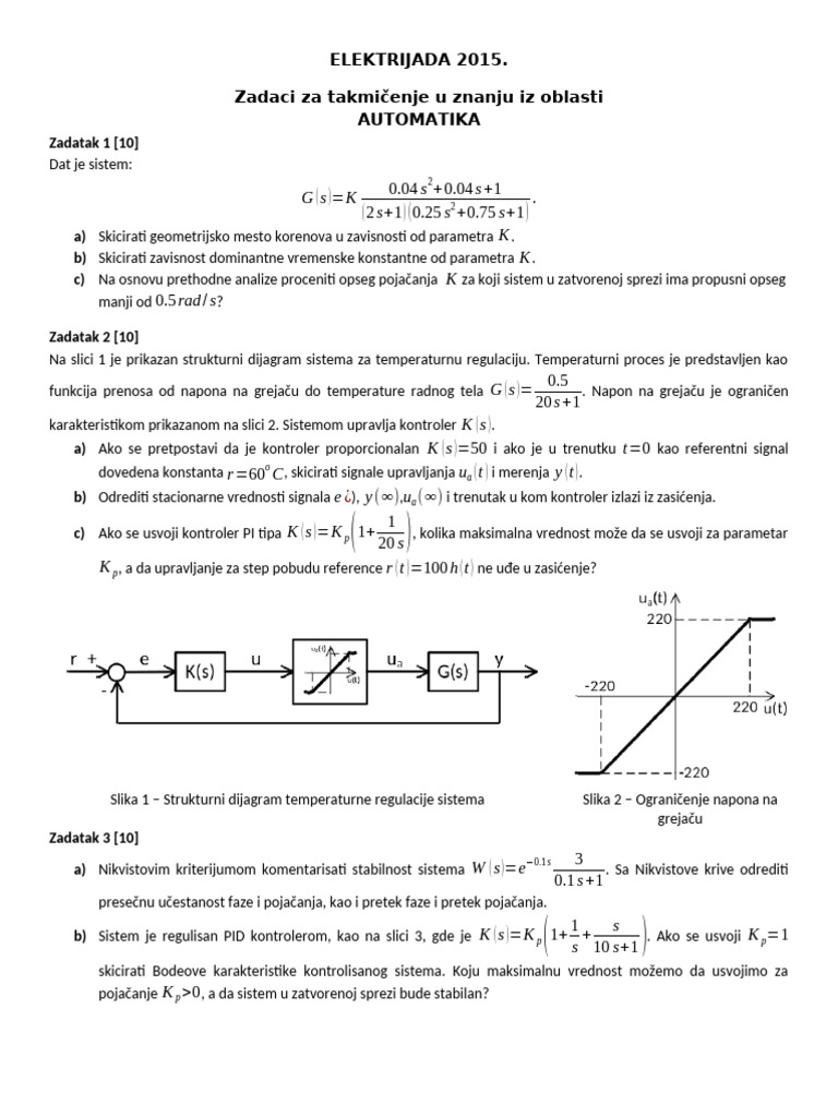 AUTOMATIKA 2015 - Resenja | PDF