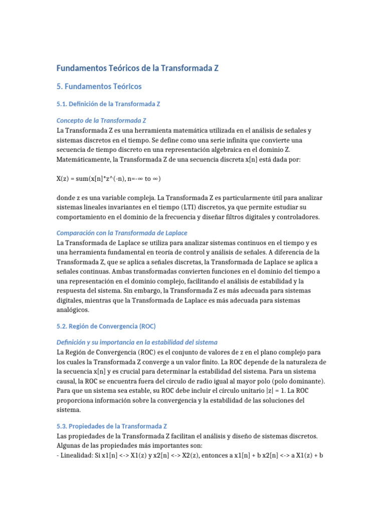 Fundamentos_Teoricos_Transformada_Z | PDF