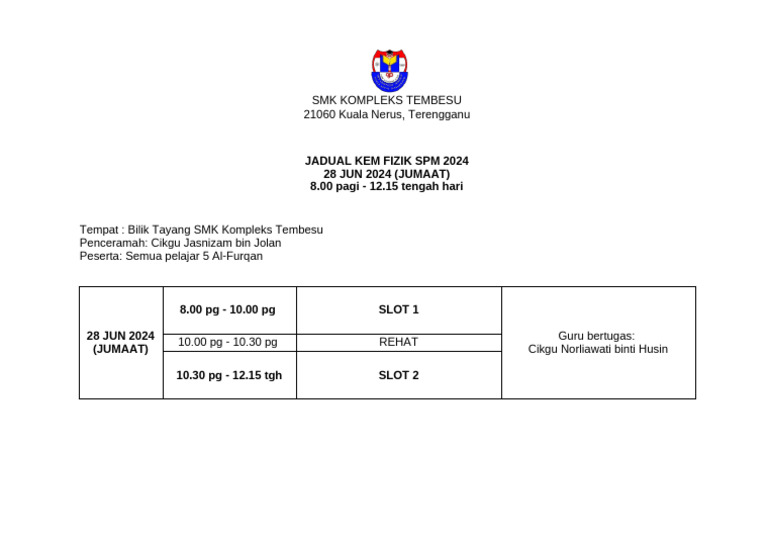 Jadual Kem Fizik | PDF