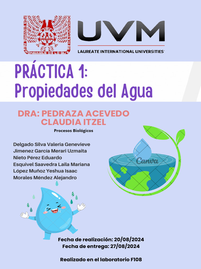 Práctica 1. Propiedades del agua | PDF