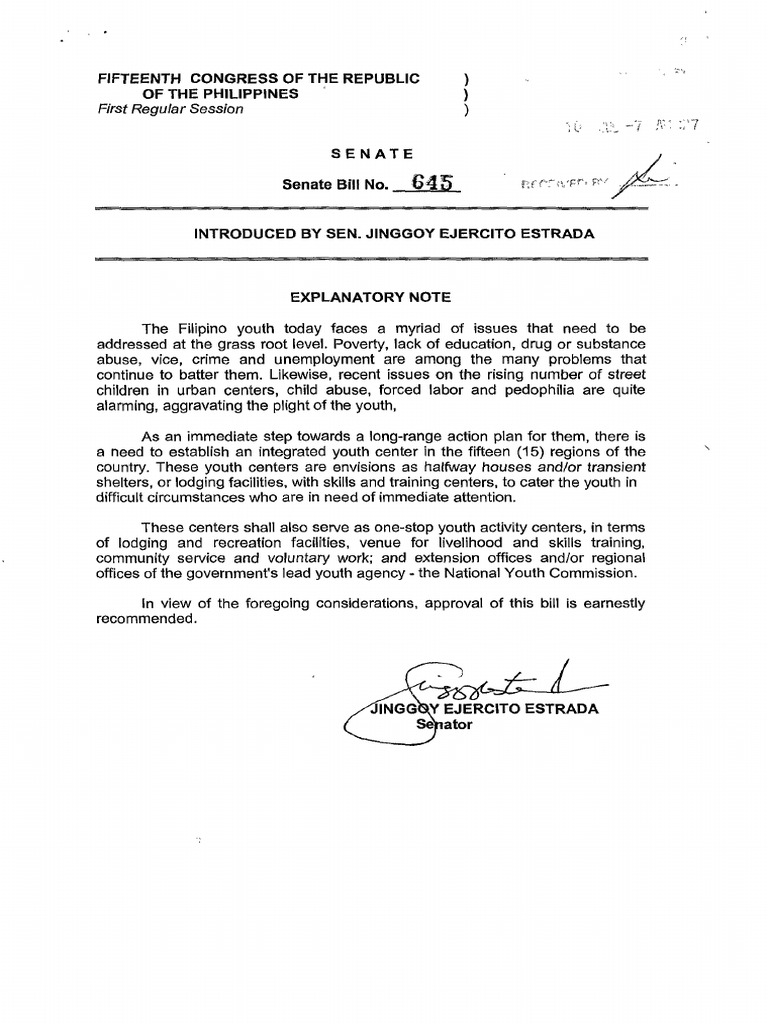 Senate Bill No.: First Regular | PDF