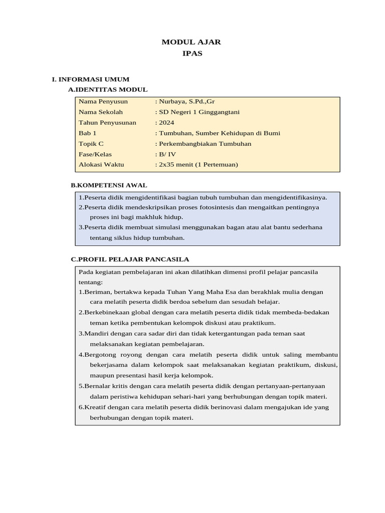Modul Ajar Observasi PMM | PDF