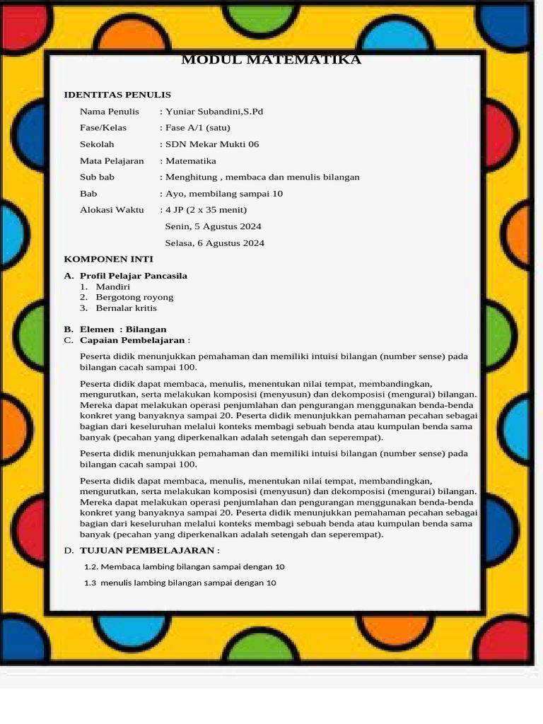Modul Matematika Tp.2 | PDF