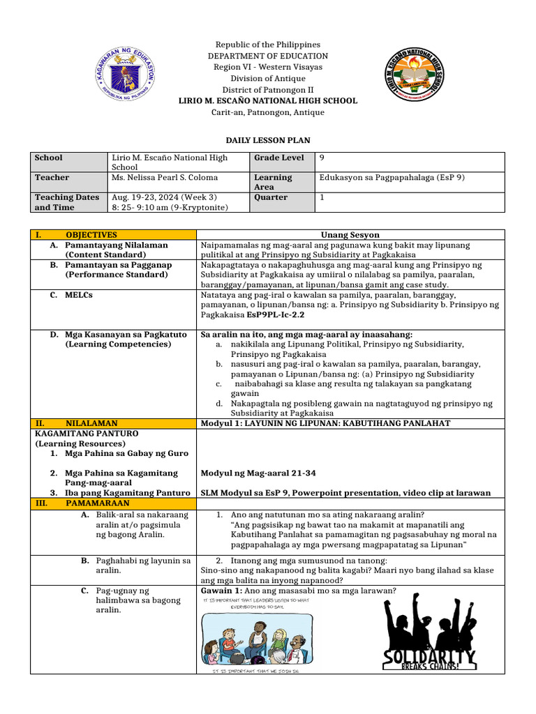 Quarter 1-Week 3 | PDF