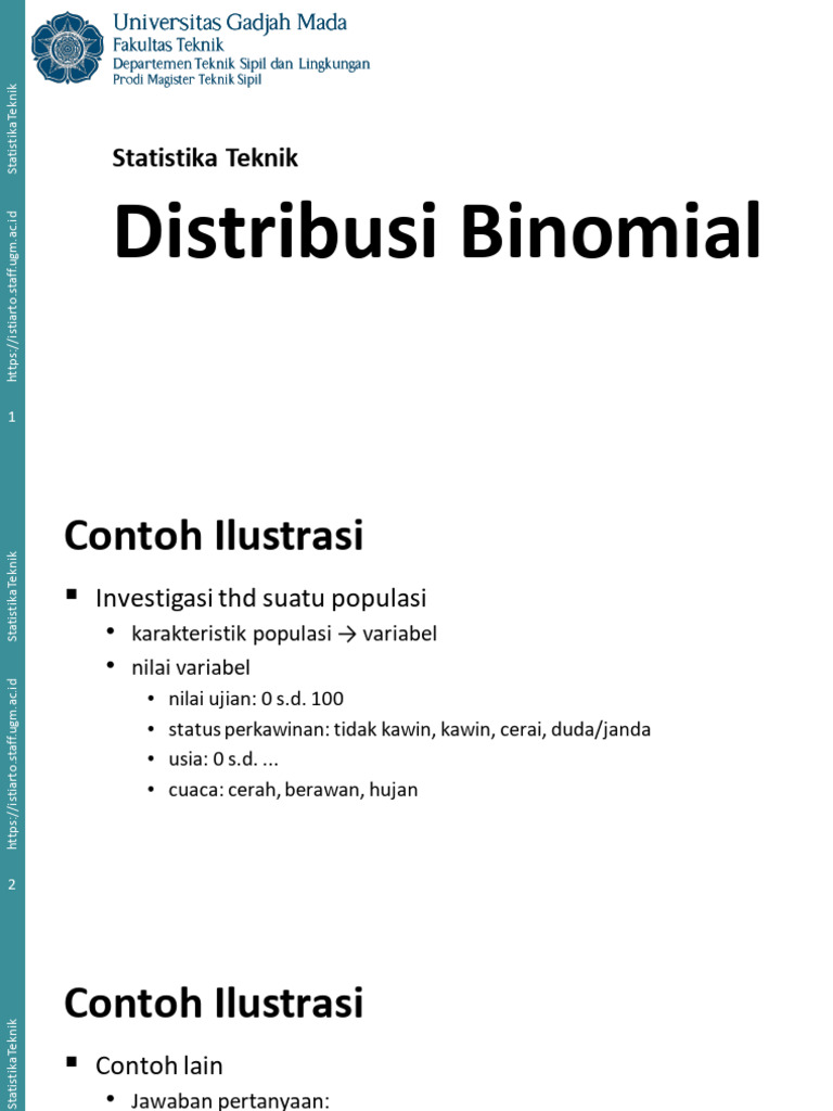Statistika Teknik: Distribusi Binomial | PDF