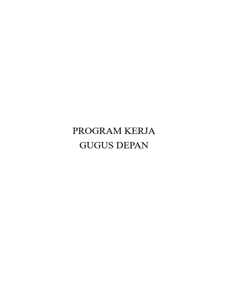 PROGRAM KERJA Gudep | PDF