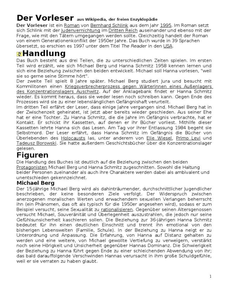 Der Vorleser, Bernhard Schlink