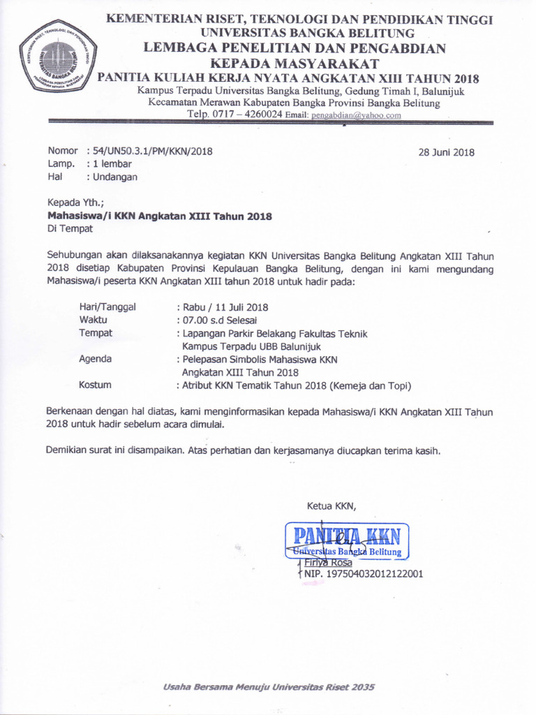 Surat Undangan KKN | PDF