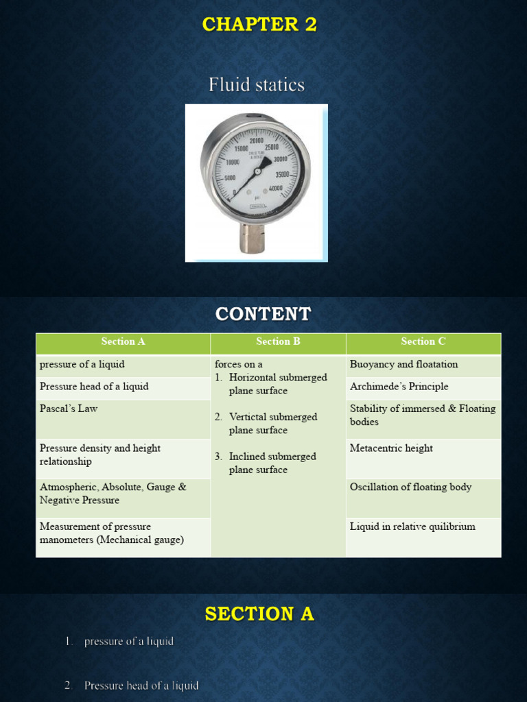 Fluid Statics 1 | PDF