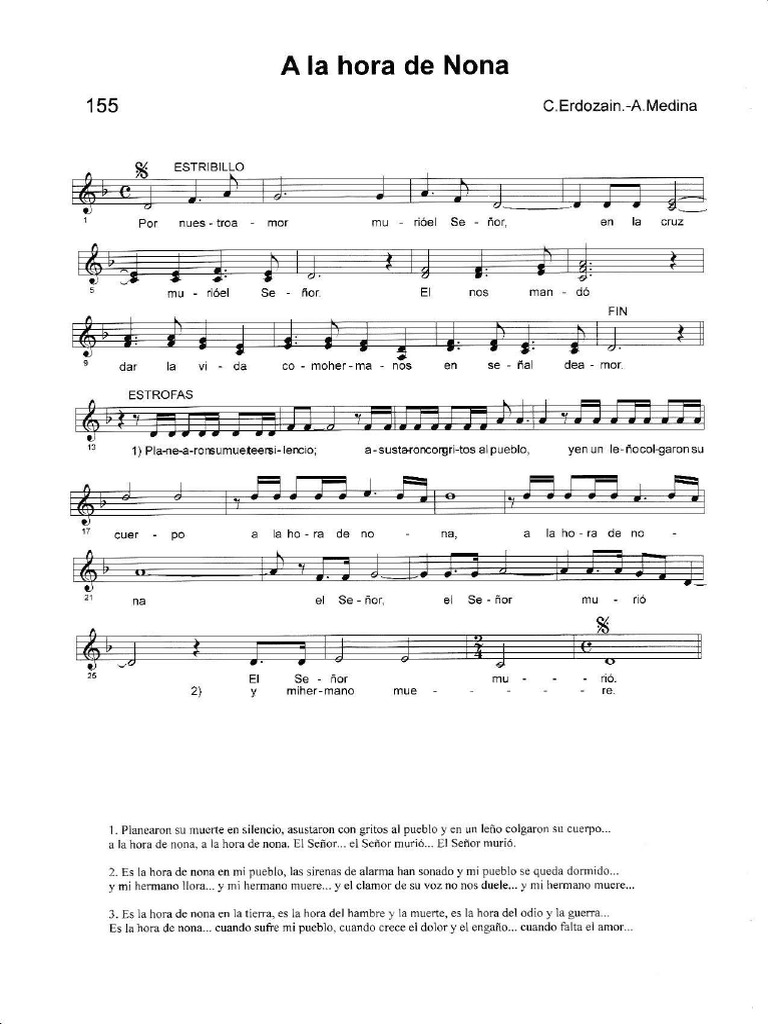 Partitura A la Hora de nona | PDF