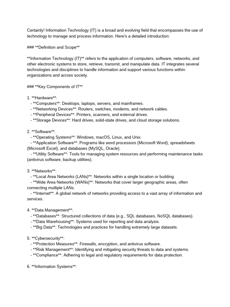 Introduction To Information Technology | PDF